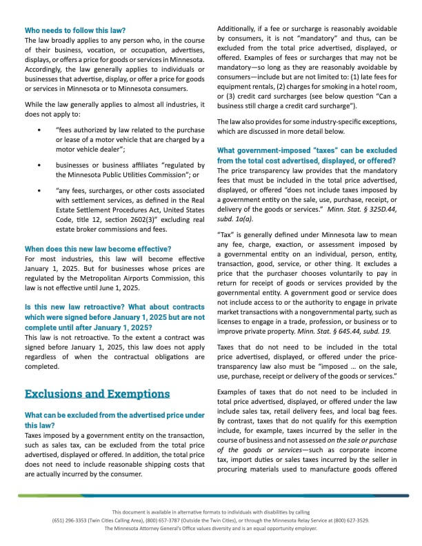 2025 Price Transparency Guidance - Hospitality Minnesota
