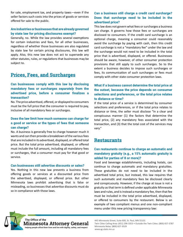 2025 Price Transparency Guidance - Hospitality Minnesota